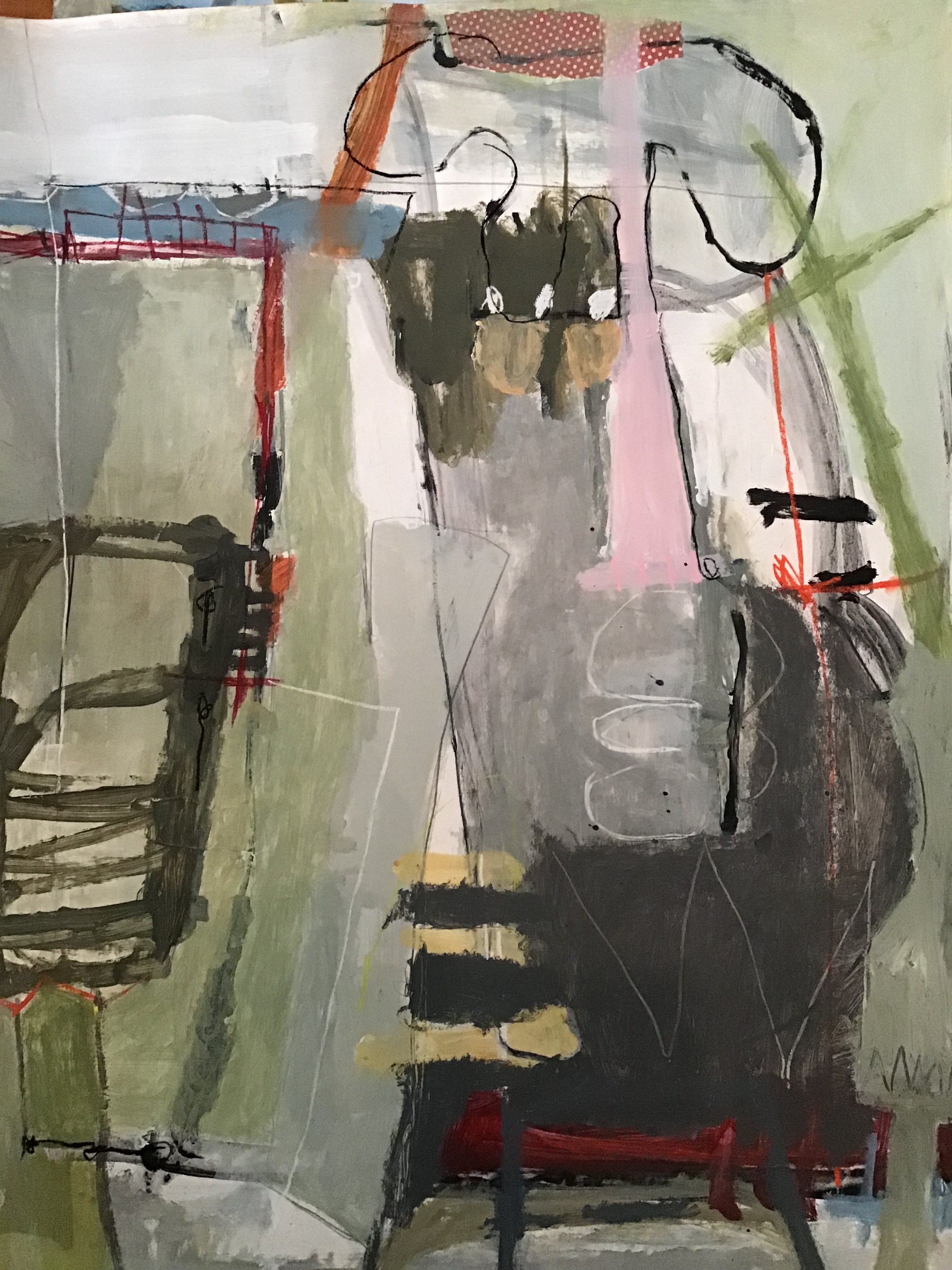 Large work on paper with collage | Libby Mewing